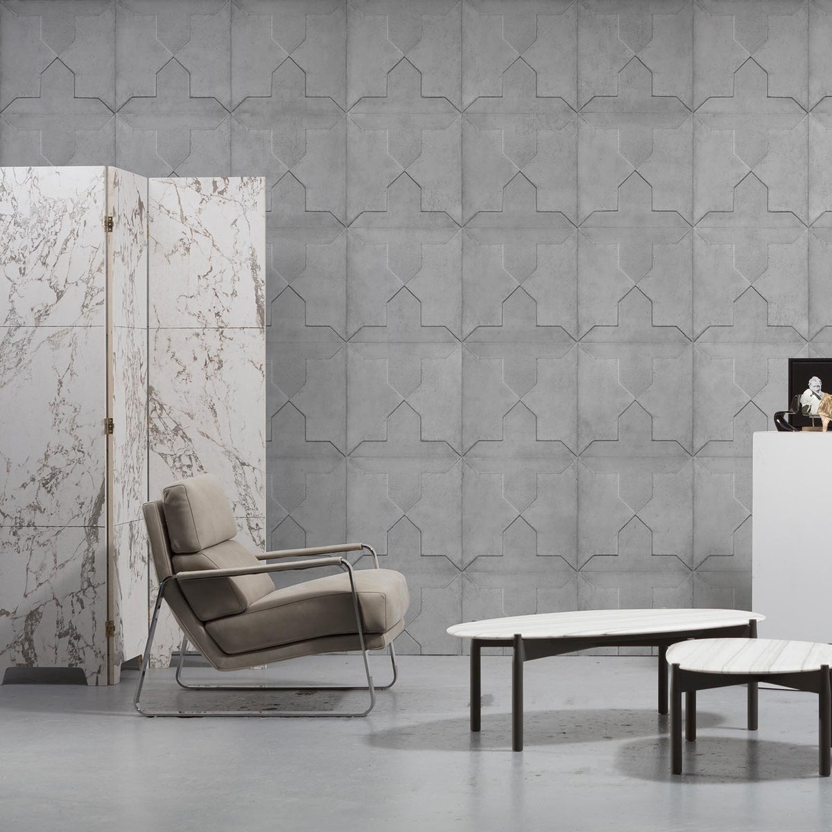 Cross Moulded Concrete Blocks – White Mica