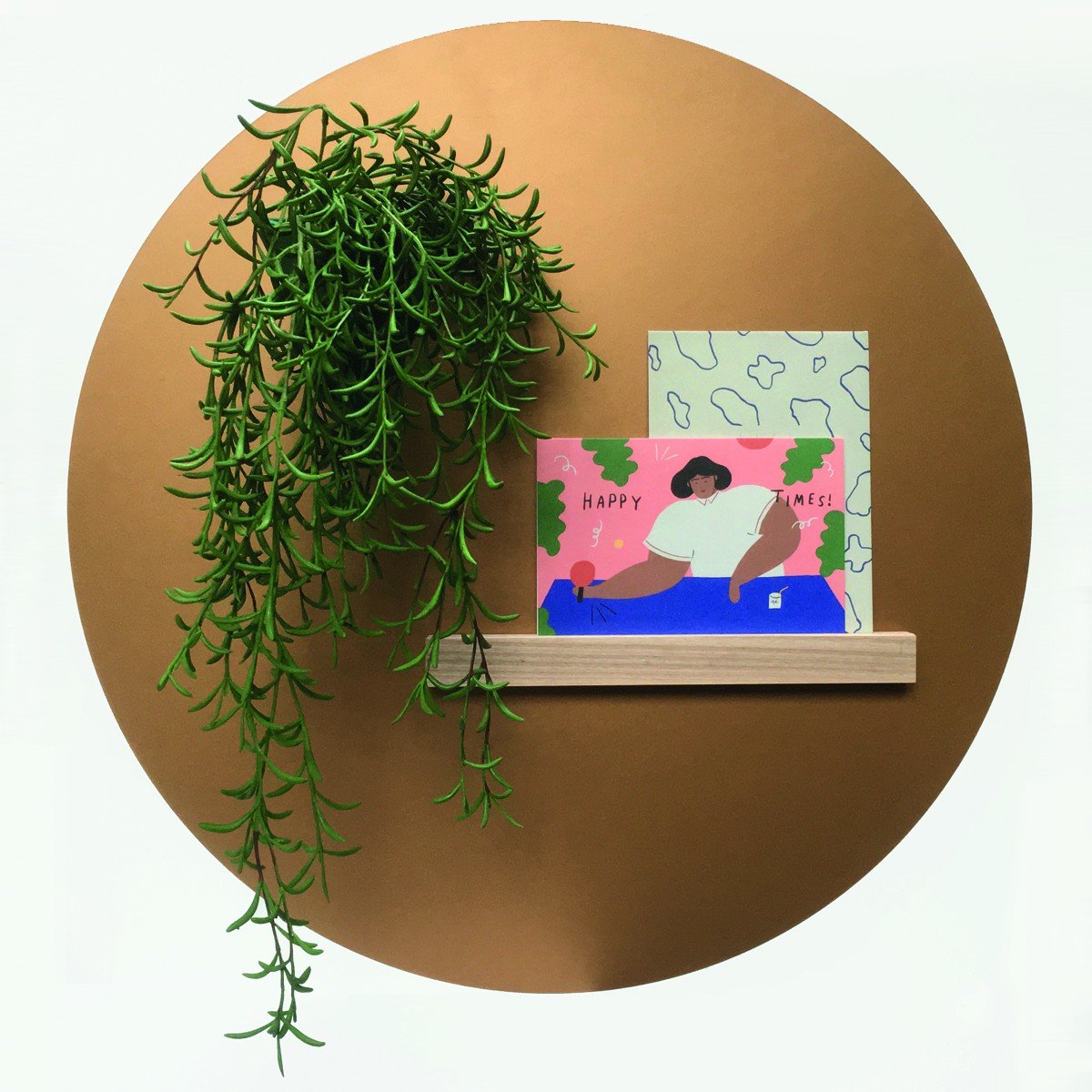 Copper / Round Magnetic Sticker – White Mica