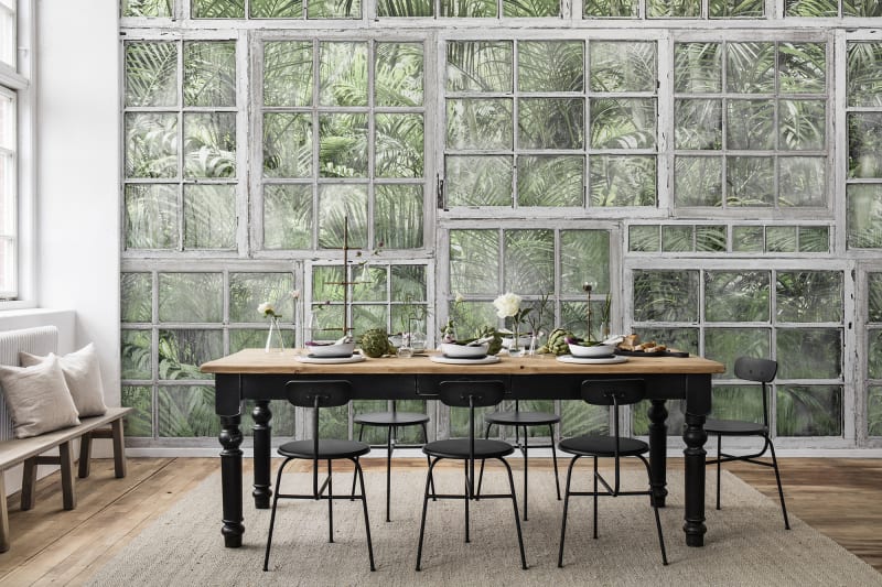 Jardin - White Window Frames Wallpaper Mural - Rebel Walls