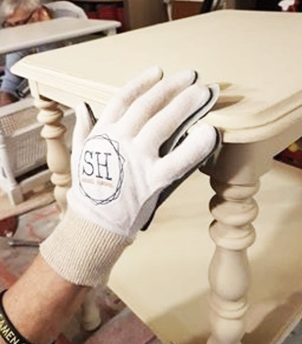 Sandi Hands Sanding Gloves + 2 sanding pads – White Mica